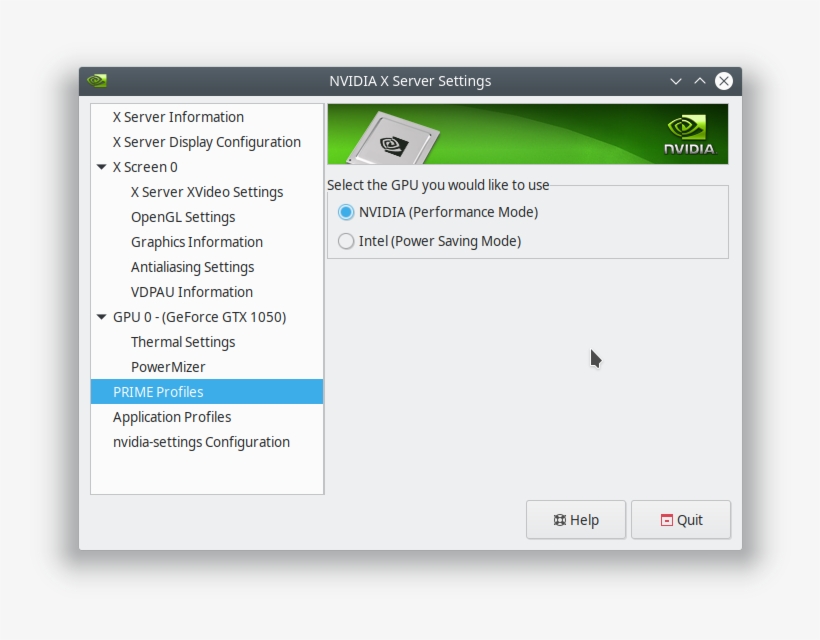 Download Transparent Shows Under 'prime Profiles' That The Nvidia Gpu ...