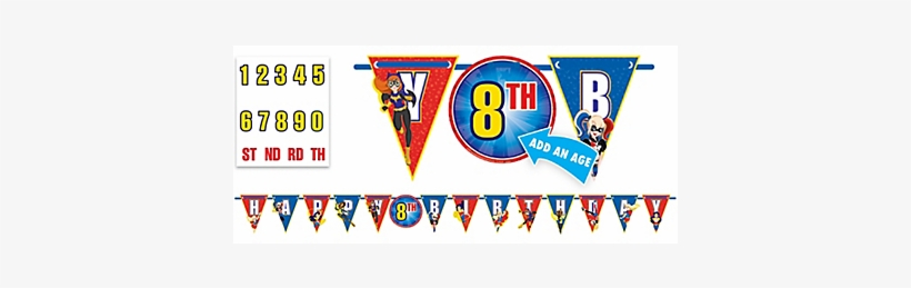 Dc Super Hero Girls Birthday Pennant Banner Kit - Dc Super Hero Girls ...