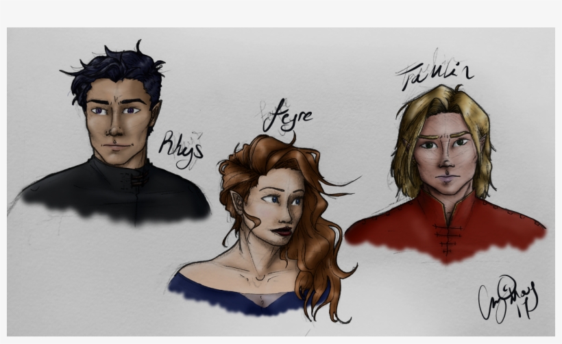 Colored The Trio I Figured It's Easier To Do Lines - Illustration ...