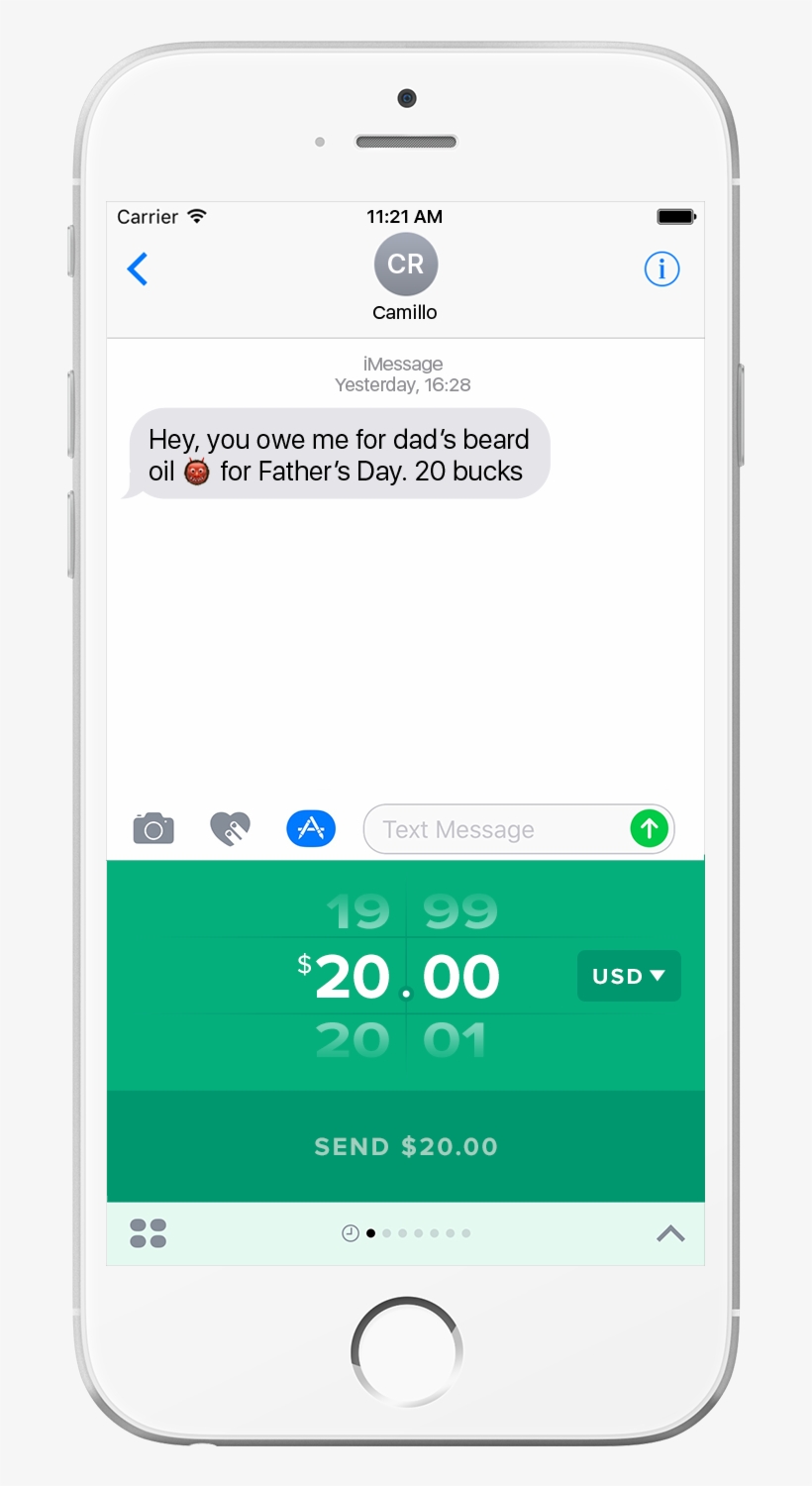 Usd Usd 1 - Bank Imessage - 809x1546 PNG Download - PNGkit