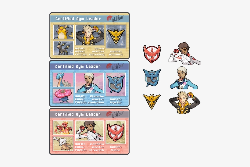Download Transparent Pokemon Go Sprites And Cards Featuring Team ...