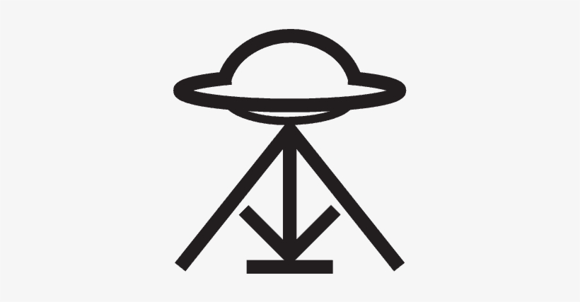 Download Transparent Minimalist Icon Of An Alien Ship Beaming Down On ...