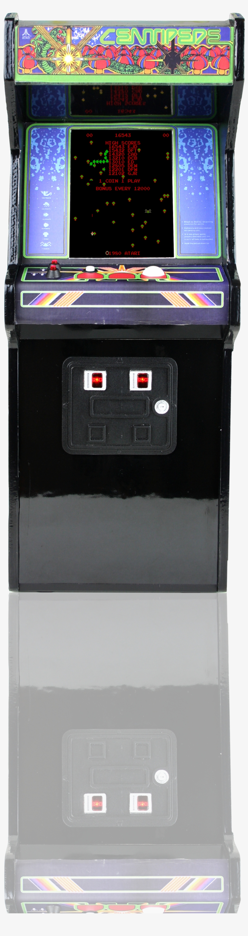 Centipedefrontview Reflrctionnobg - Arcade Machine Front View Png ...