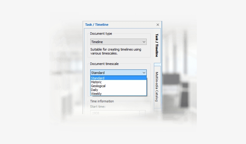 Select Time Scale With Mindview Timeline Software - Mindview - 492x401 ...
