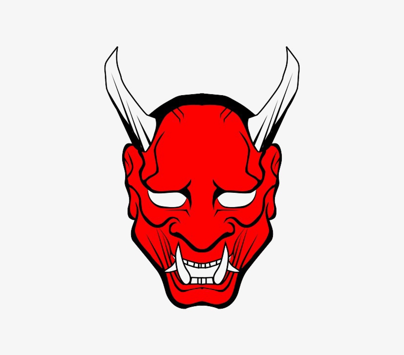 Download Transparent Devil Face Png Picture - Oni Mask Art - PNGkit