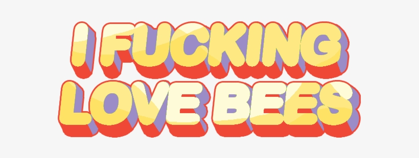 Bee Text Yellow Font Line - Love Bees Meme - 615x262 PNG Download - PNGkit