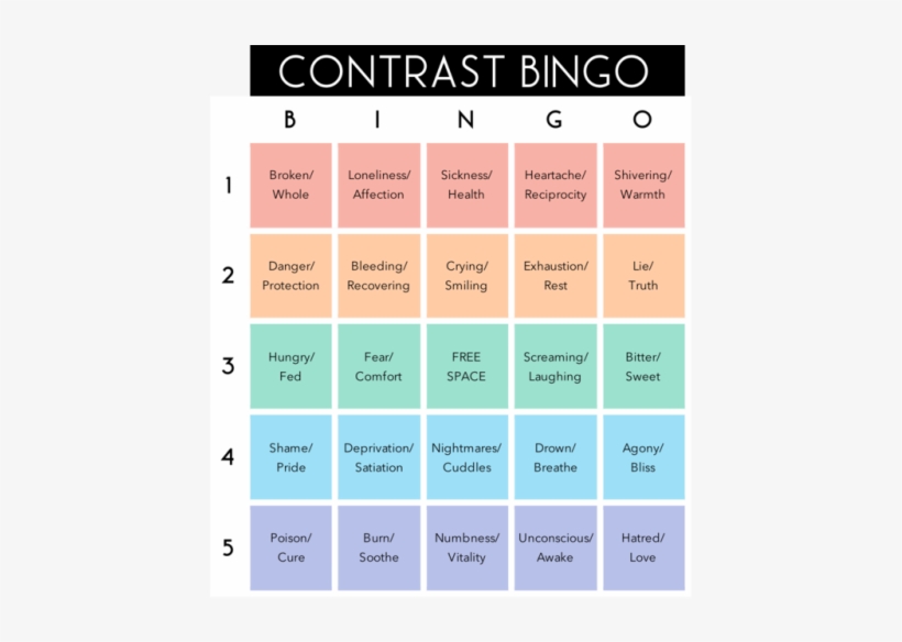 Littlewhitetie Contrast Bingo Send Me A Square Characters ...