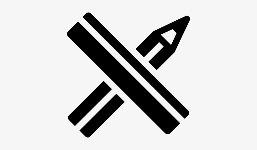 Pencil And Ruler Crossed Vector - Pencil Crossed - 400x400 PNG Download ...