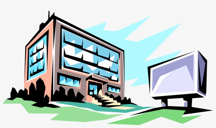 Vector Illustration Of Small Office Building - Building - 1288x700 PNG ...