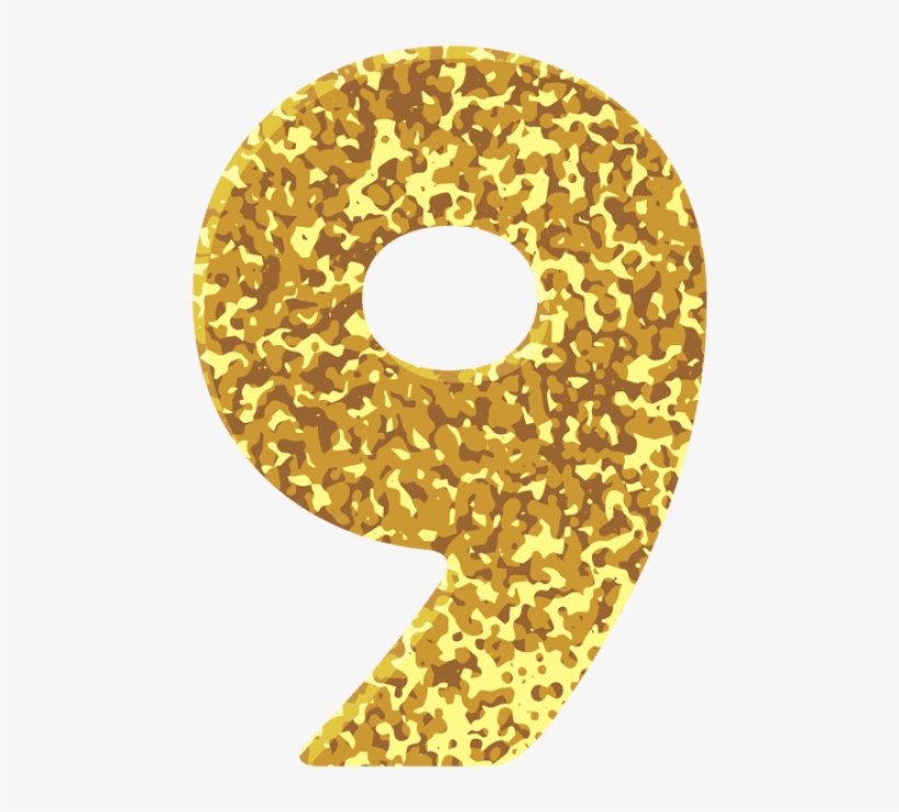 Download Transparent Gold Style Number Nine Transparent Png Image ...
