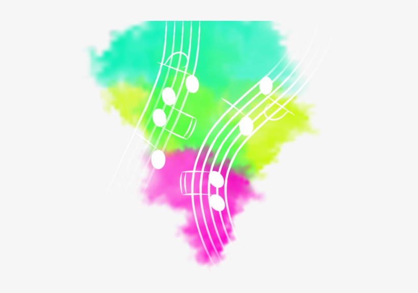 Color Explosion With Notes And Music, Music, Explosion, - Music ...