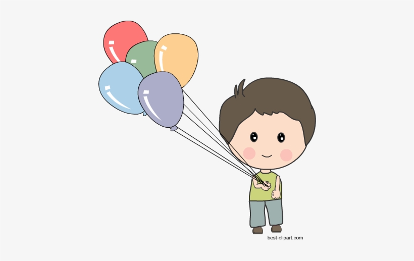 Boy Holding Balloons Free Clip Art - Boy With Balloons Clipart ...
