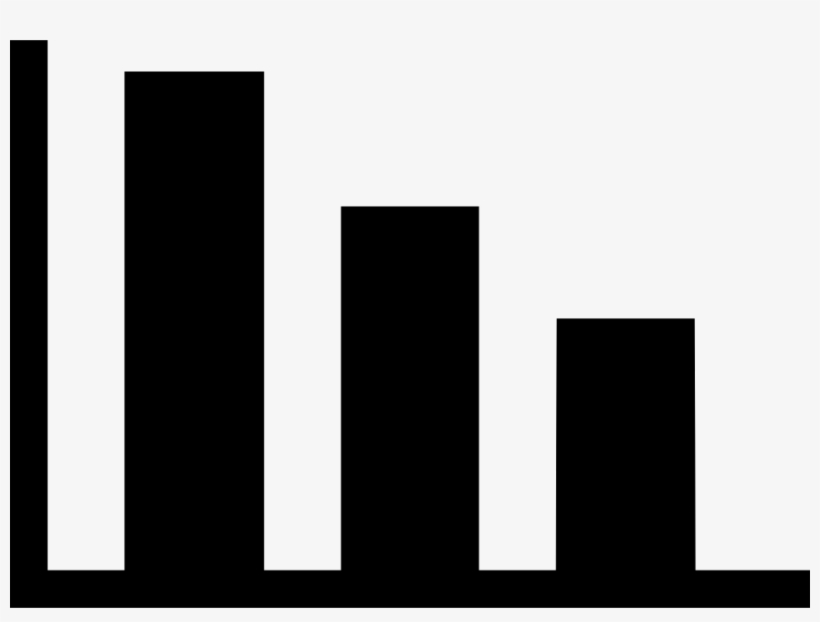 Download Transparent Descending Bar Graph Chart Comments - Black-and ...