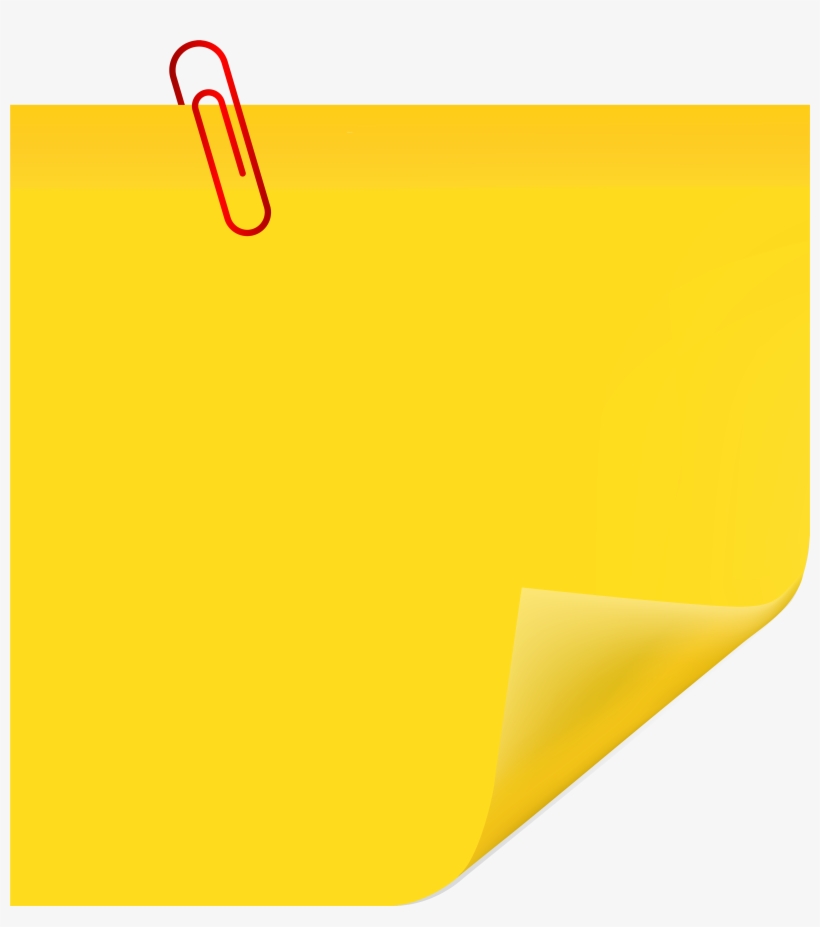 Download Transparent Sticky Note With Paperclip Png Clip Art - Post It ...
