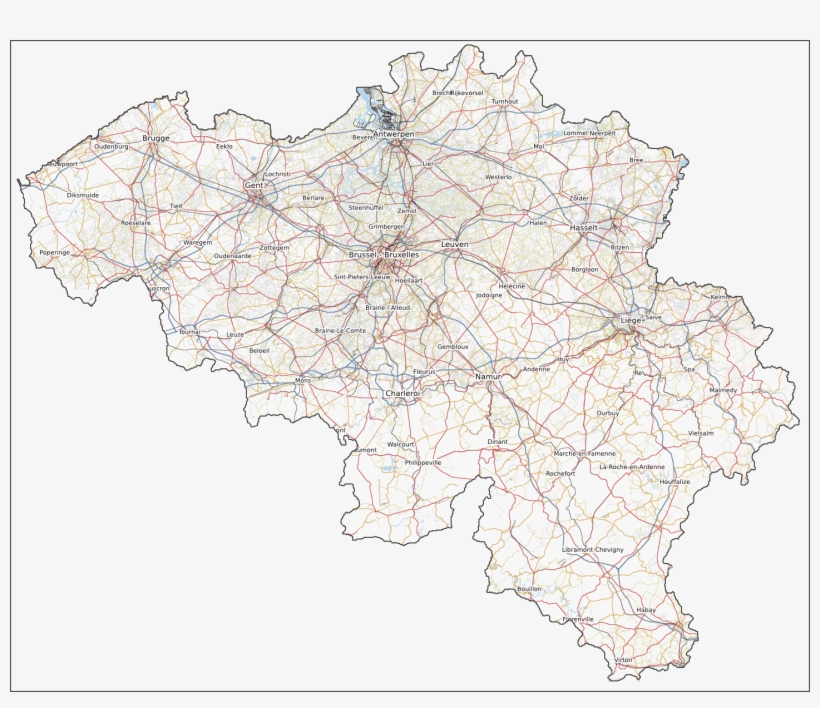 Belgium Road Map - Belgium Map - 1438x1172 PNG Download - PNGkit