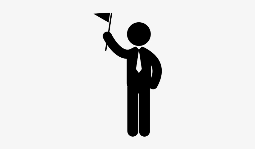 Man With A Flag Vector - Business Man Stick Man - 400x400 PNG Download ...