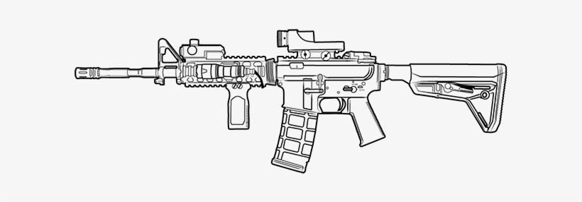 Drawn Rifle M - Draw A Airsoft Gun - 640x480 PNG Download - PNGkit