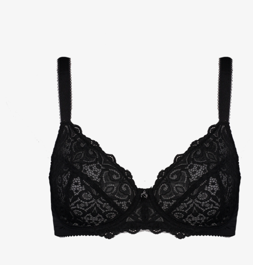 Enhanced Support Retro Lace Bra Black - Bra - 479x444 PNG Download - PNGkit