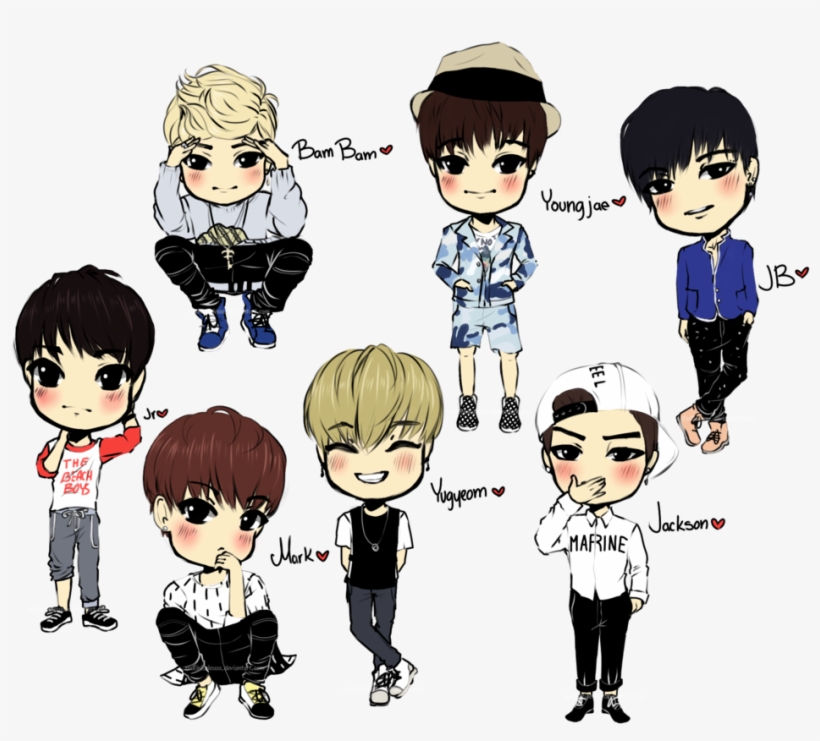 Image Royalty Free Kpop Chibi - Got 7 Chibi - 966x828 PNG Download - PNGkit