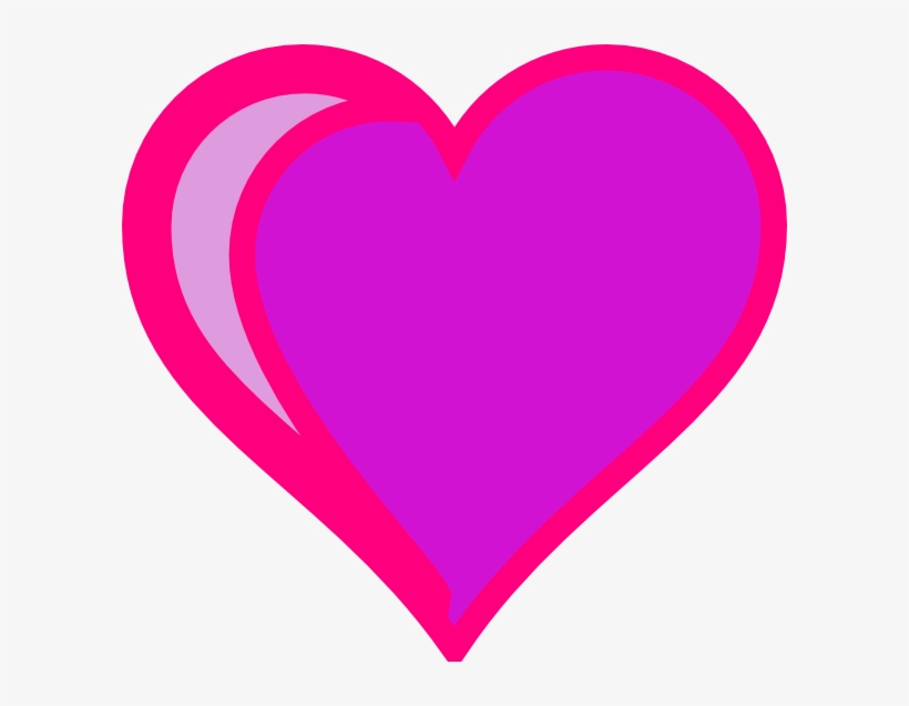 Purple Heart Clip Art At Clker - Pink And Purple Heart - 600x557 PNG ...