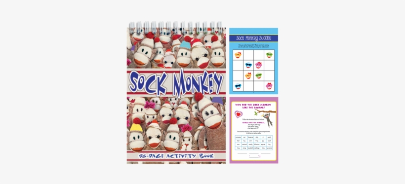 Picture Of Sock Monkey Activity Book - Iscream Sock Monkey 96-page ...