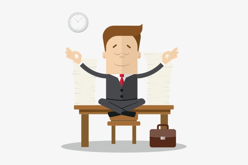 Meditating Work - Right Wrong Cartoon - 415x467 PNG Download - PNGkit