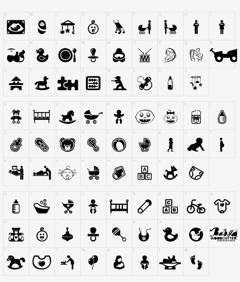 Baby Icons Font - Schriftart Baby Icons - 1000x1150 PNG Download - PNGkit