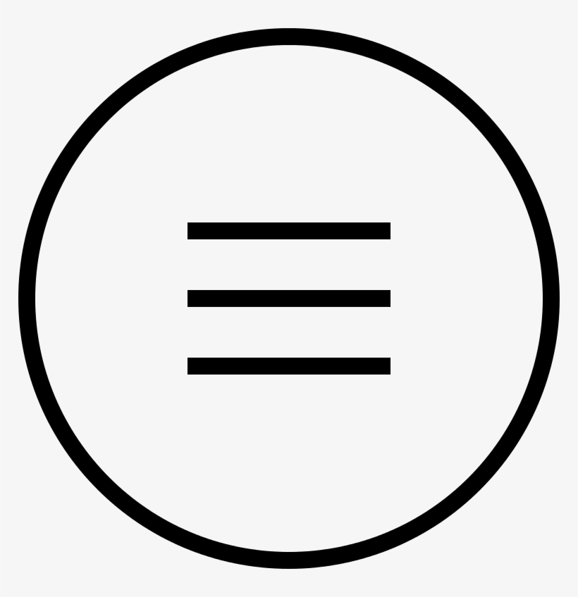 Menu Thin Circular Outlined Button - Circle - 768x768 PNG Download - PNGkit