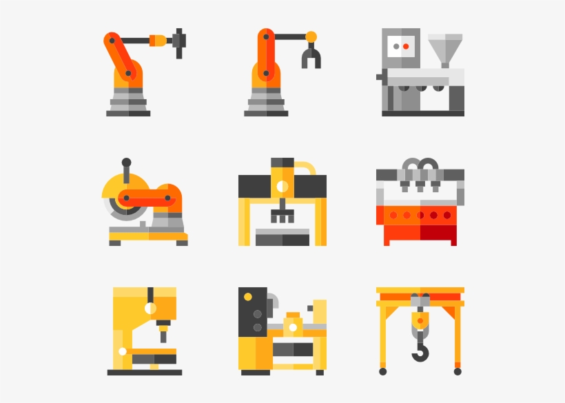 Factory Machinery Set - Machine Vector Png - 600x564 PNG Download - PNGkit