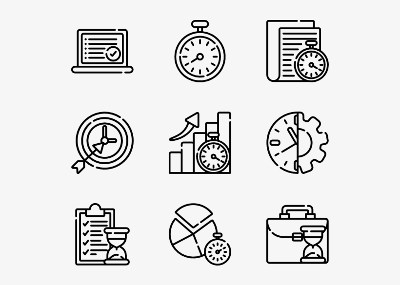 Time Management 30 Icons - Customer Service Line Icon - 600x564 PNG ...