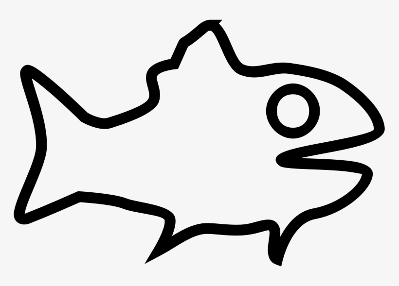 Beautiful Outline Picture Of Fish Simple Fish - Fish Outline Png ...