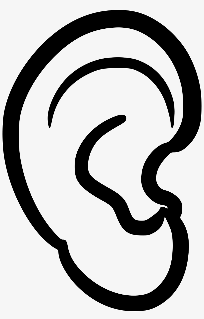 Ear Icons Png - Ears In Black And White - 1587x2400 PNG Download - PNGkit