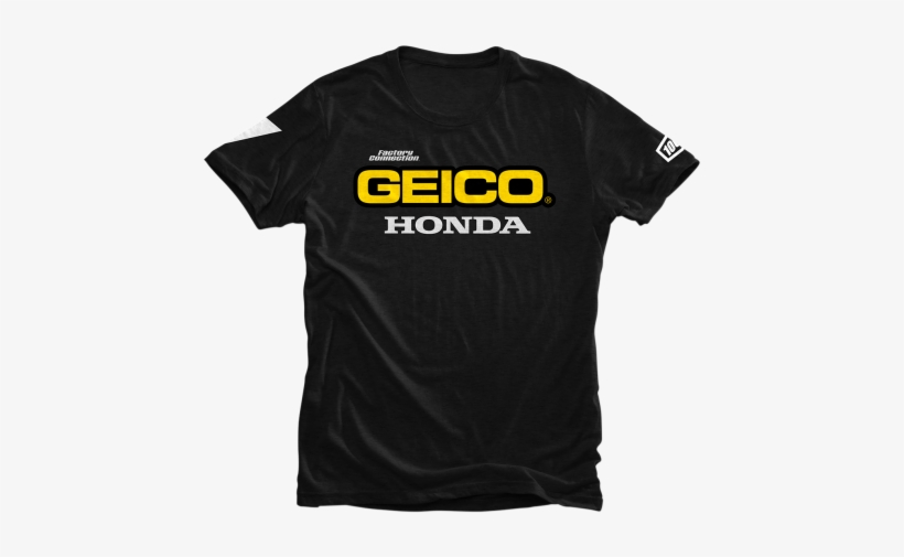 Honda Team Geico 100% T-shirt - Geico Honda T Shirt - 452x425 PNG ...