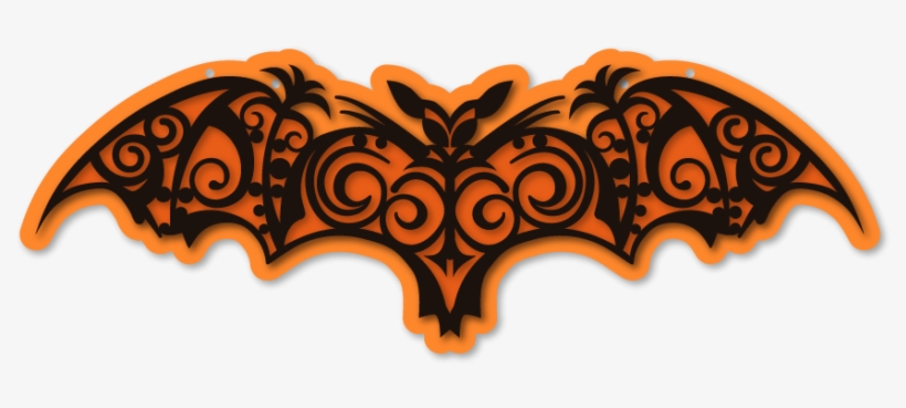Bat Filigree Stencil Vinyl - Filigree Bat - 800x297 PNG Download - PNGkit
