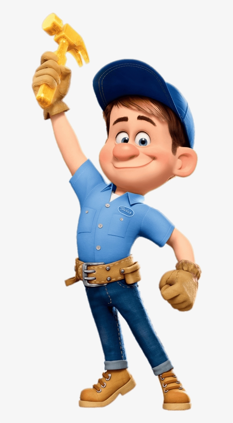 Fix It Felix Holding Hammer In The Air - Felix Ralph El Demoledor ...