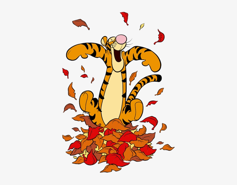 Download Transparent Tigger Jumping In Fall Leaves - Jumping In Leaves ...