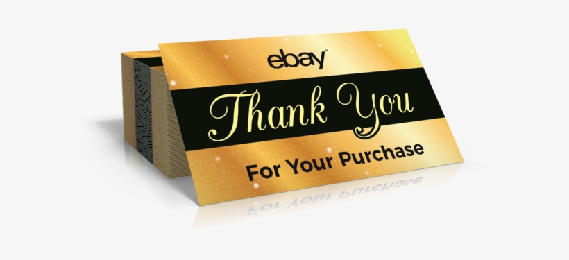 Gold Ebay Thank You Card Front - Ebay - 640x360 PNG Download - PNGkit