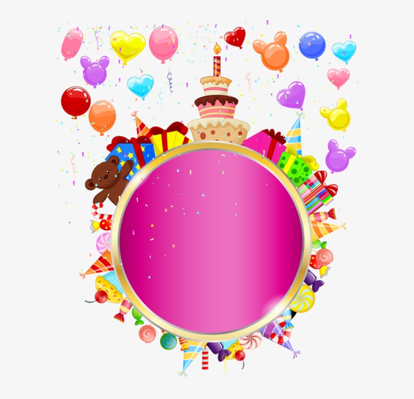 Happy Birthday Clipart Round - Happy Birthday Round Frame Png - 600x711 ...
