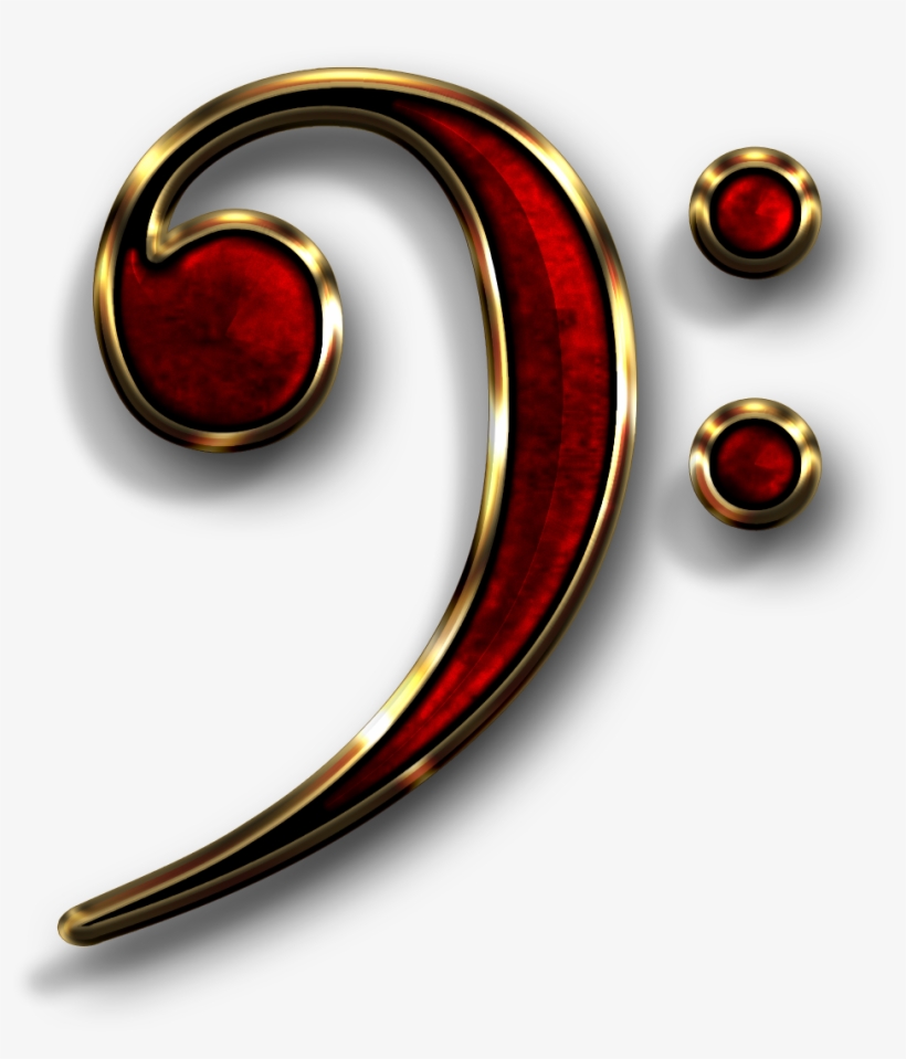 Cropped Bass Clef - Bass Clef Square Sticker 3" X 3" - 1000x1093 PNG ...
