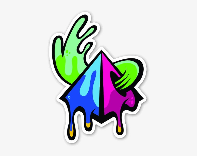 Trippy Drippy Pyramid Sticker - Trippy Png Sticker - 459x600 PNG ...