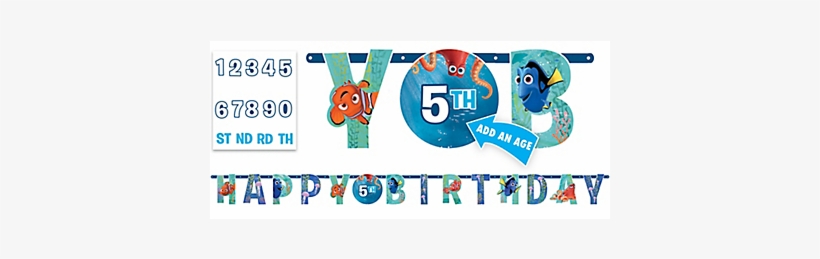 Finding Dory Add An Age Jumbo Letter Banner Kit - Disney Finding Dory ...