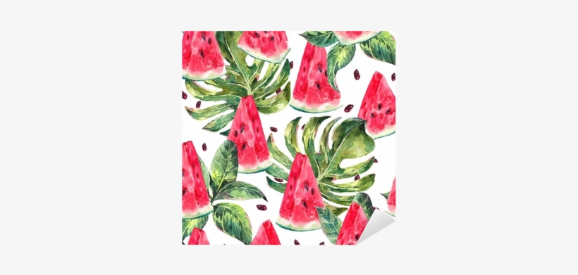 Watercolor Seamless Pattern With Slices Of Watermelon - Ivy Orchard ...