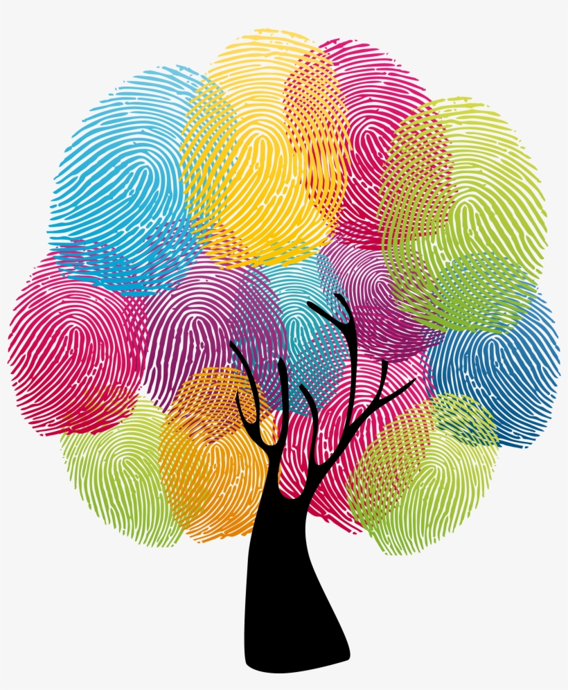 Cheap Wall Framed Picture Colourful Fingerprint Tree - 1656x1931 PNG ...