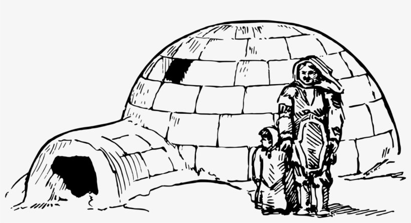 Igloo Inuit Art Eskimo Inuksuk - Inuit Igloo Clipart Black And White ...