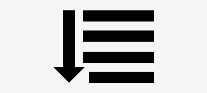 Four Horizontal Lines With Down Arrow Vector - Emoticon Horizontal ...