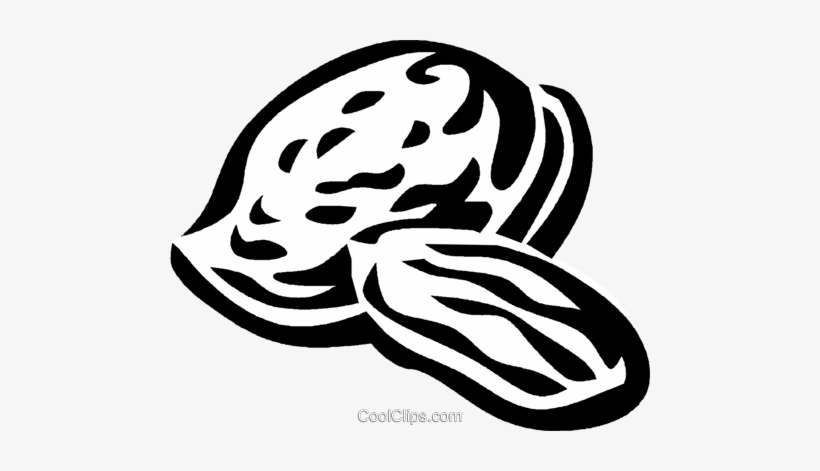 Almond Royalty Free Vector Clip Art Illustration - Badam Clipart Black ...
