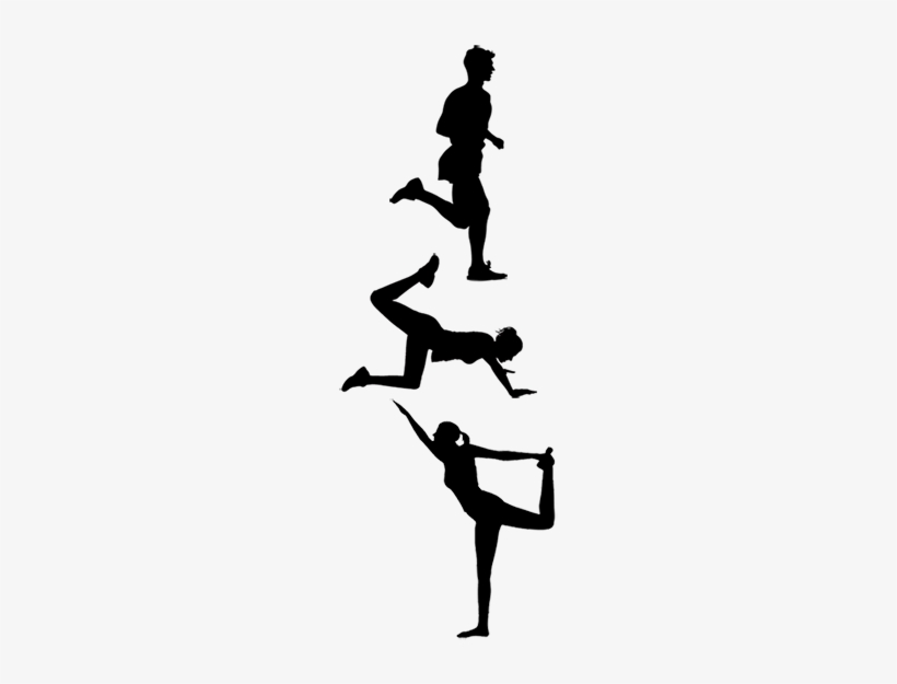 A Monochrome Graphic Representation Of Three Athletes - Balance ...