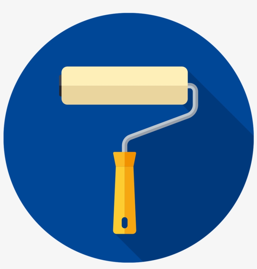 Download Transparent Paint Rollers / Interchangeable - Blue Colour ...