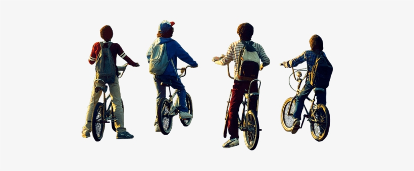 Stranger Things Boys On Bikes - 500x259 PNG Download - PNGkit