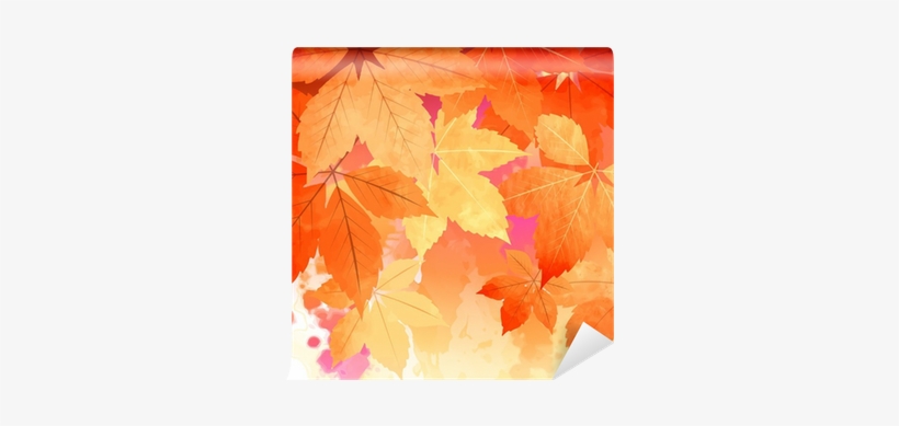 Autumn Vector Watercolor Fall Leaves Wall Mural • Pixers® - Watercolor ...